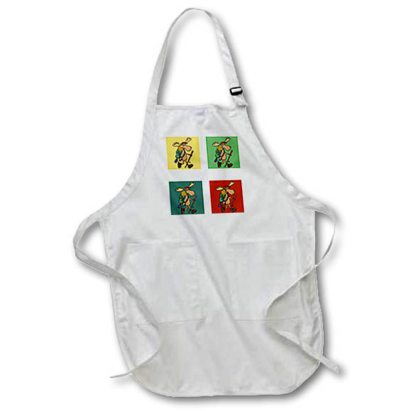 Apron - Cool Funny Cute Moose Hiking 4 Block Art for Hikers and Camper ...