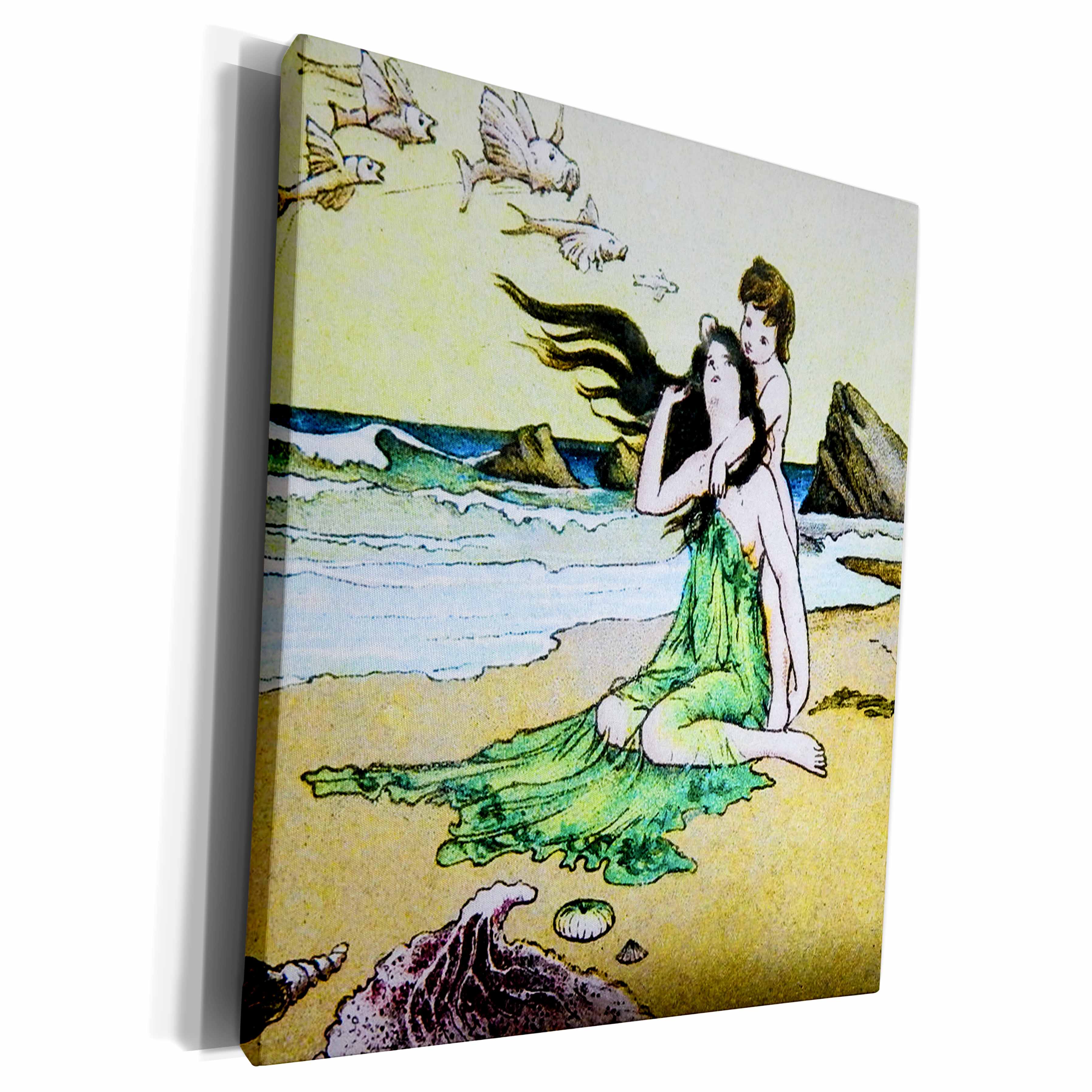 3dRose Scenes from the Past Magic Lantern - Art Nouveau Sea Nymph Maid