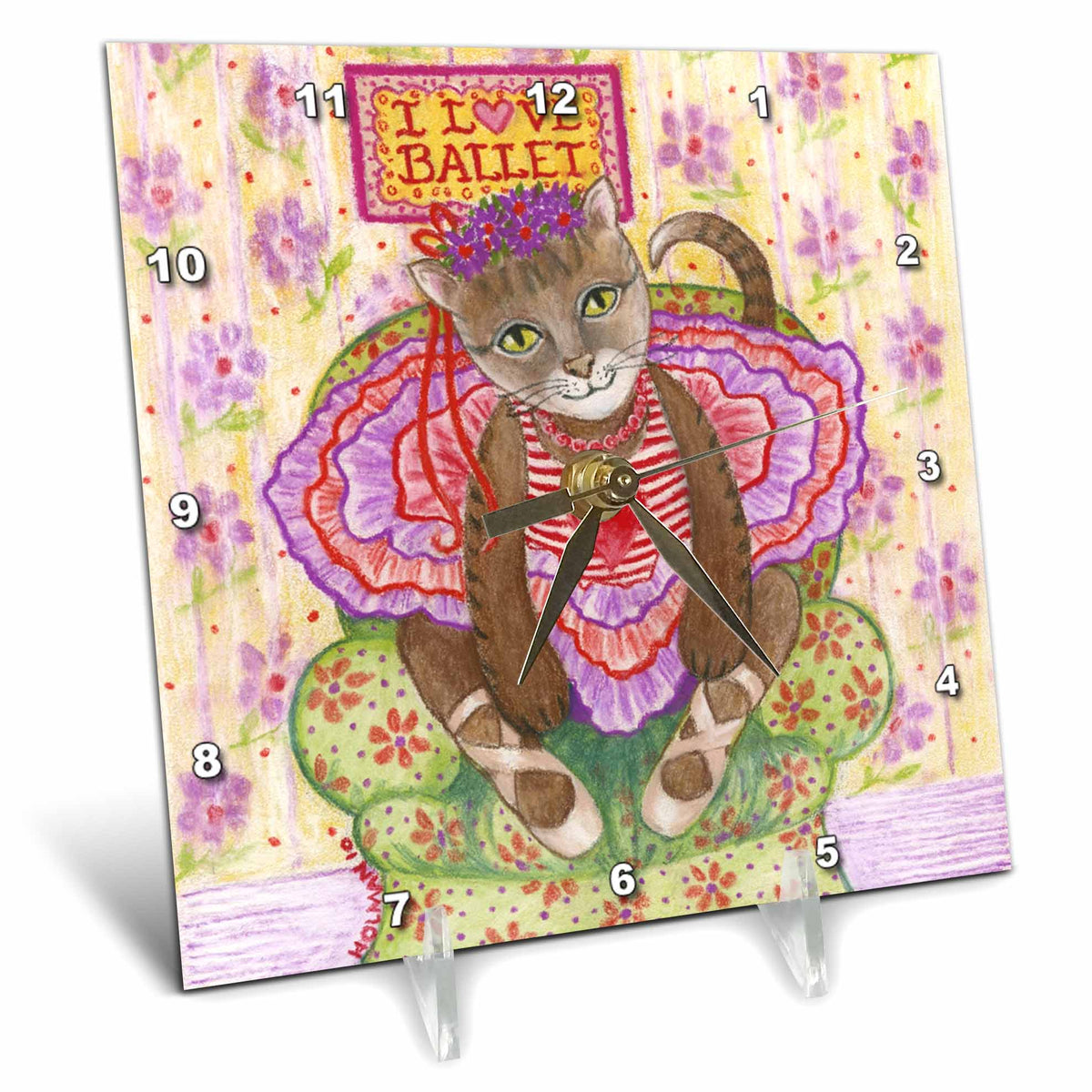 3dRose Laura J Holman Art Ballet Kitty - cat Ballet Ballerina cat in B