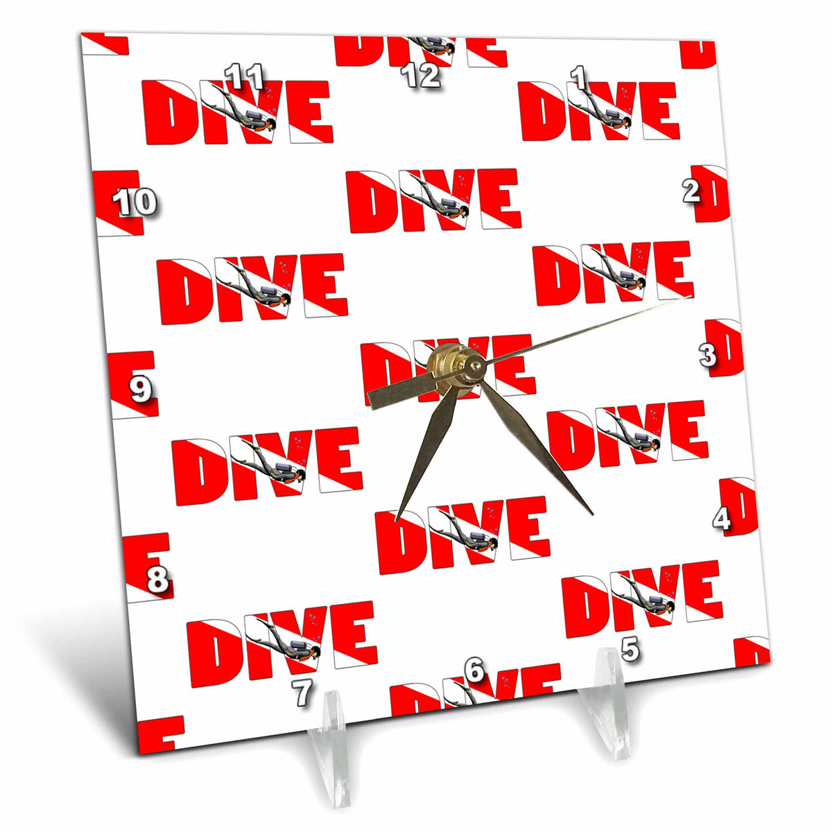 3dRose Men Scuba Diver Pattern Design with Dive Flag on Vintage Chart.