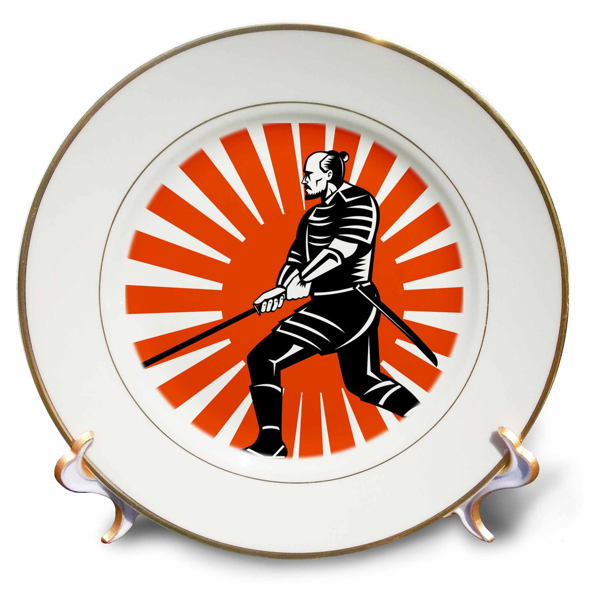 Samurai Warrior, Plate — 3dRose