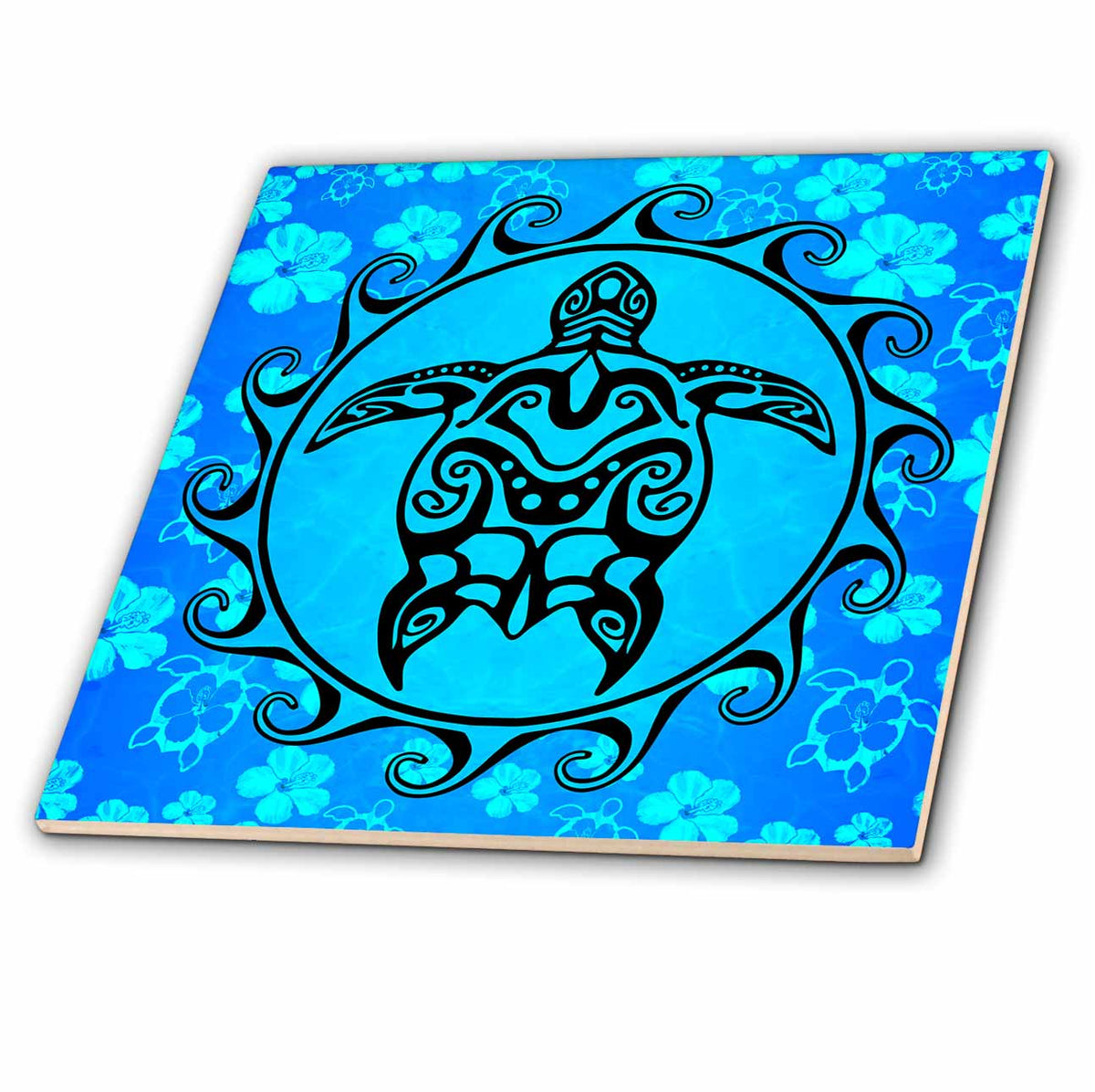 3dRose Macdonald Creative Studios – Tribal Animals - Ocean Blue Tribal