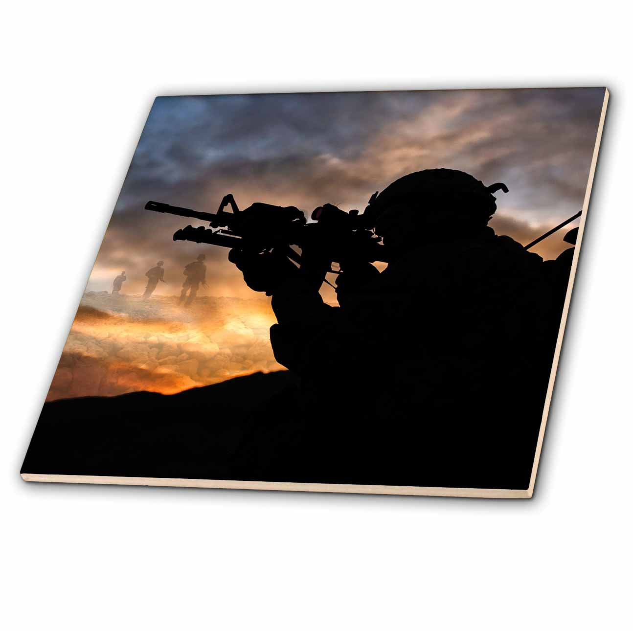 3dRose Army Soldiers in the United States Military for Veterans - Tile