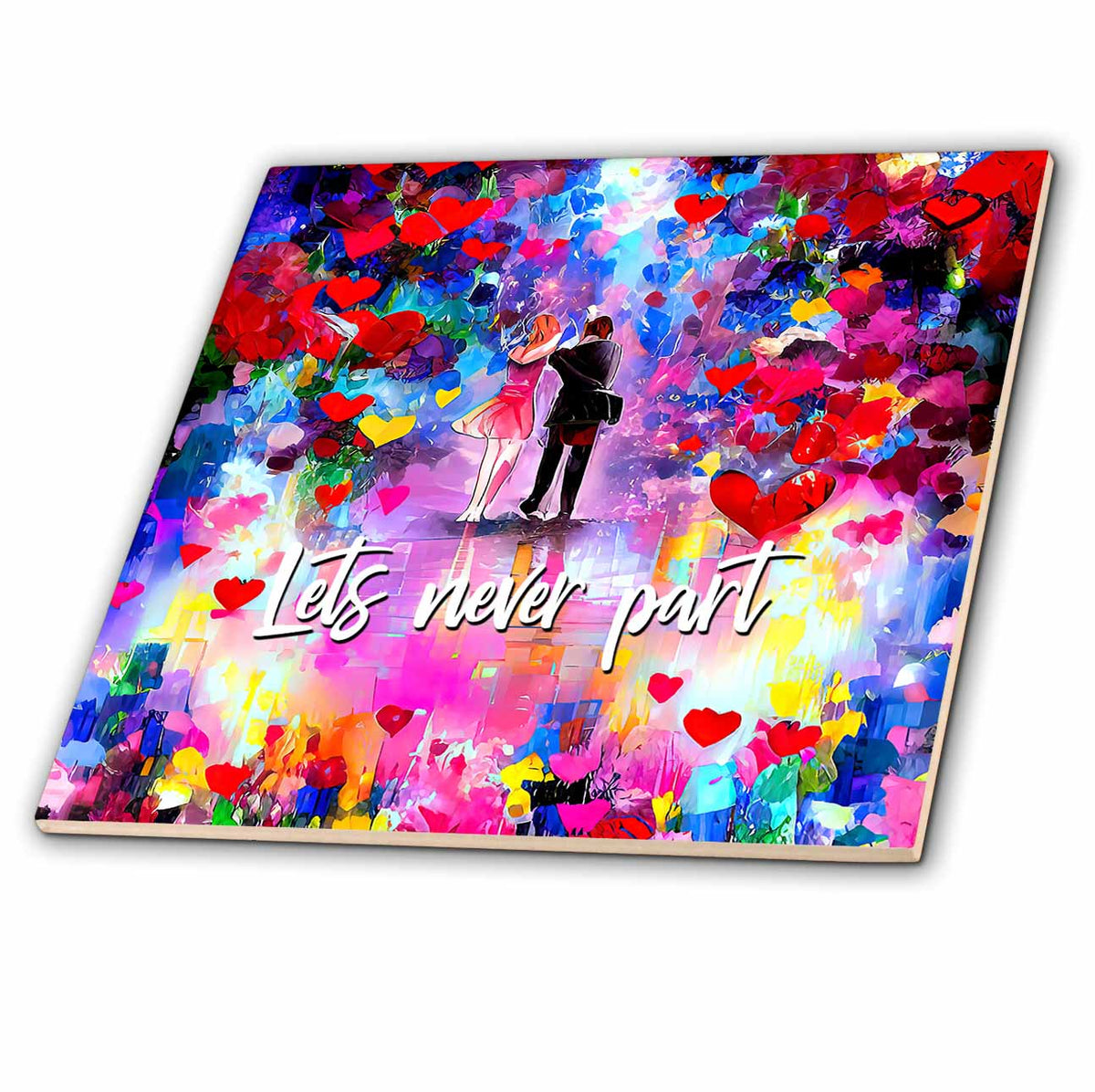 Valentines Day. Lets never part. A couple in the fairy garden card ...